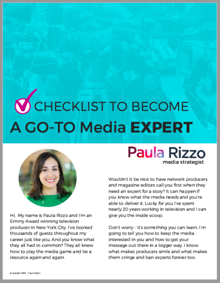 GET THE CHECKLIST TO BECOME A GO-TO MEDIA EXPERT AND LEARN: | Paula ...